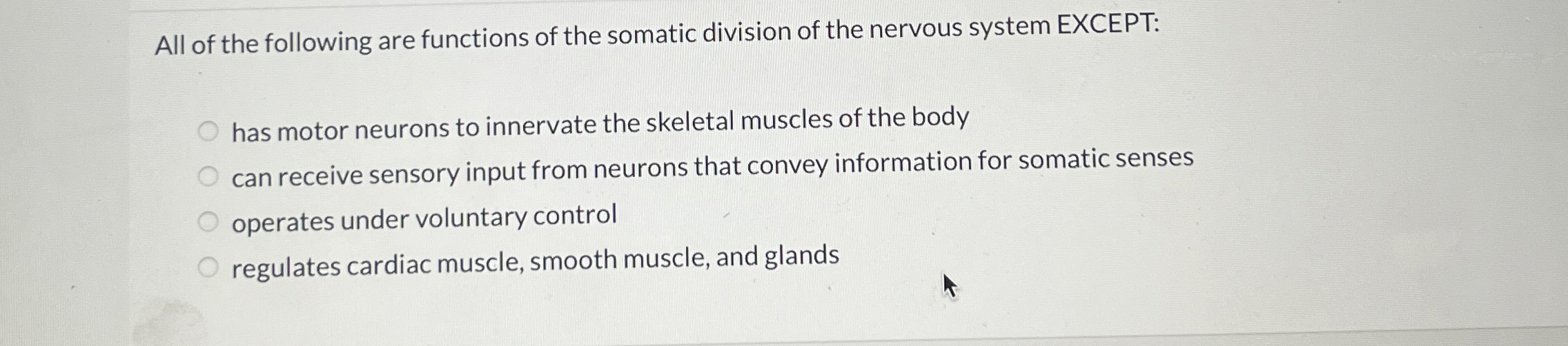 Solved All of the following are functions of the somatic | Chegg.com