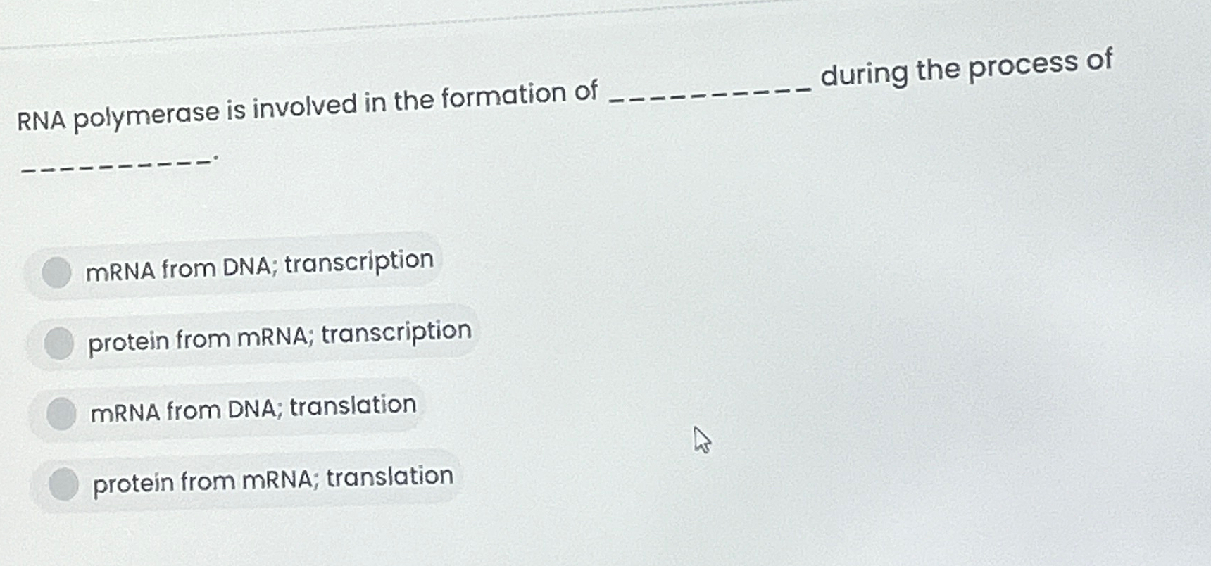 Solved RNA polymerase is involved in the formation of q, | Chegg.com
