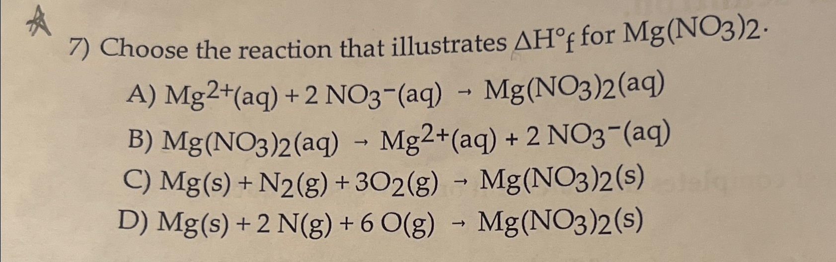 Solved Choose the reaction that illustrates ΔH°f ﻿for | Chegg.com