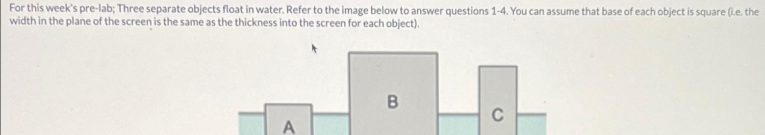 Solved For this week's pre-lab; Three separate objects float | Chegg.com