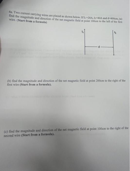 Solved help solving part a,b , and c 4a. Two current | Chegg.com