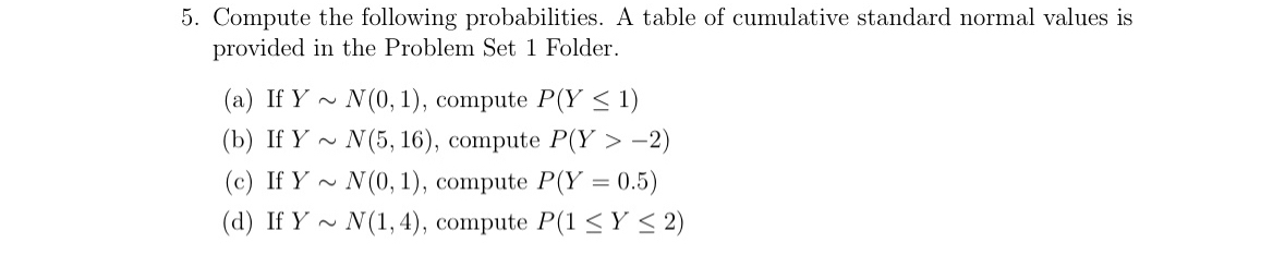 Solved Compute the following probabilities. A table of | Chegg.com