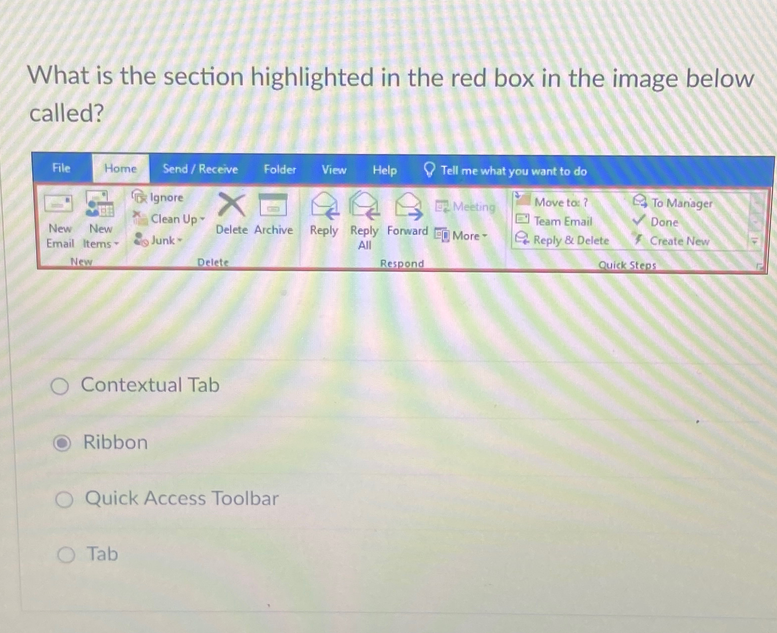 Solved In outlook What is the section highlighted in the red | Chegg.com
