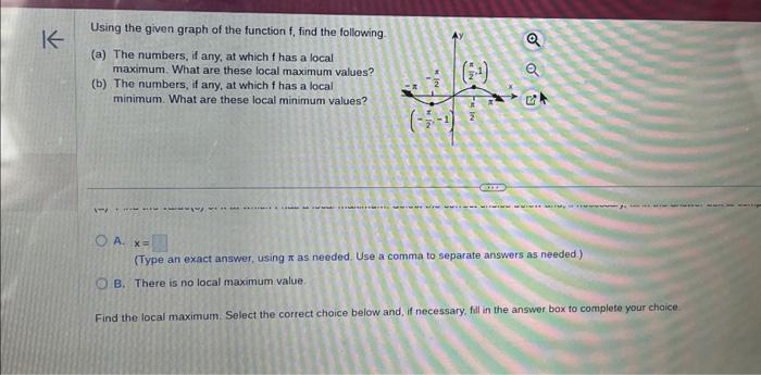 Solved Using the given graph of the function f, find the | Chegg.com