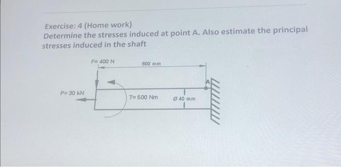 Solved Exercise: 4 (Home work) Determine the stresses | Chegg.com