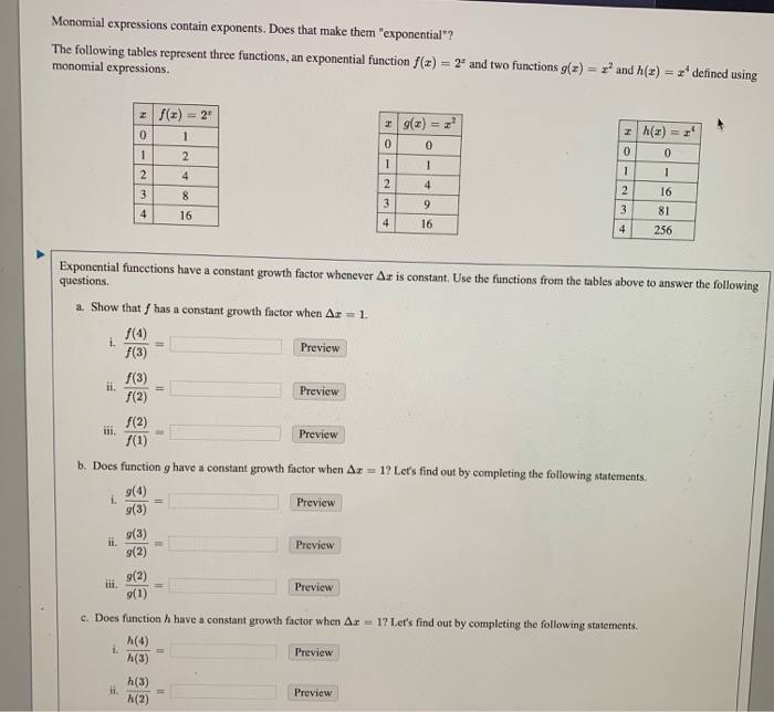 Solved Monomial expressions contain exponents. Does that | Chegg.com