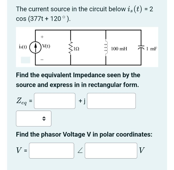 Solved The current source in the circuit below | Chegg.com