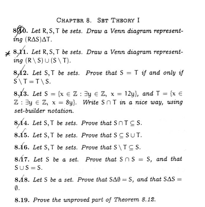 Solved CHAPTER 8. SET THEORY I 860. Let R.S.T be sets. Draw | Chegg.com