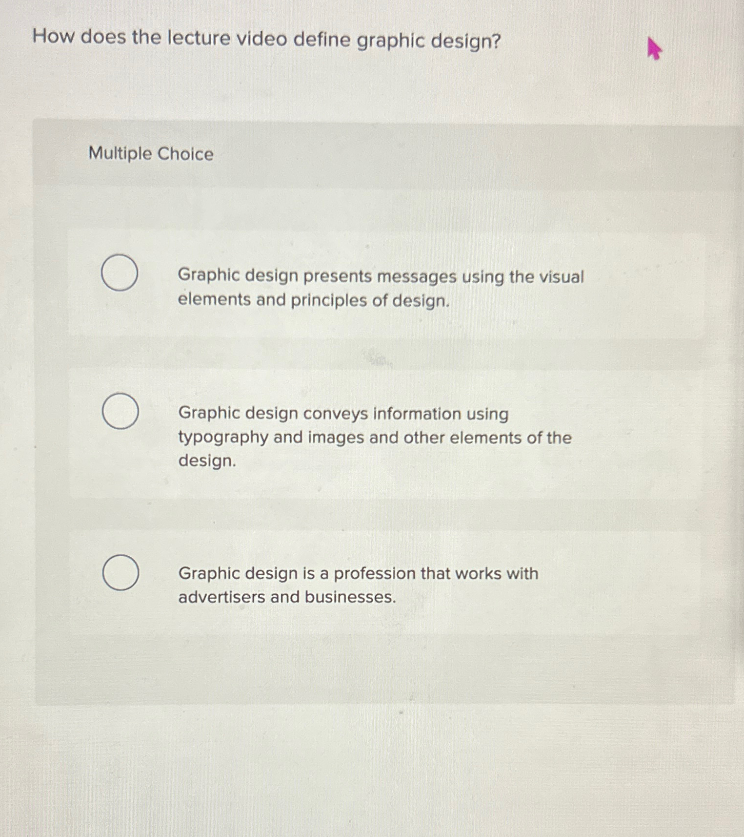 Solved How does the lecture video define graphic | Chegg.com