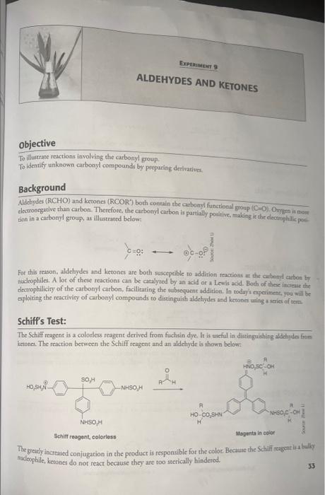 the experiment 9 is presented with the results of the | Chegg.com