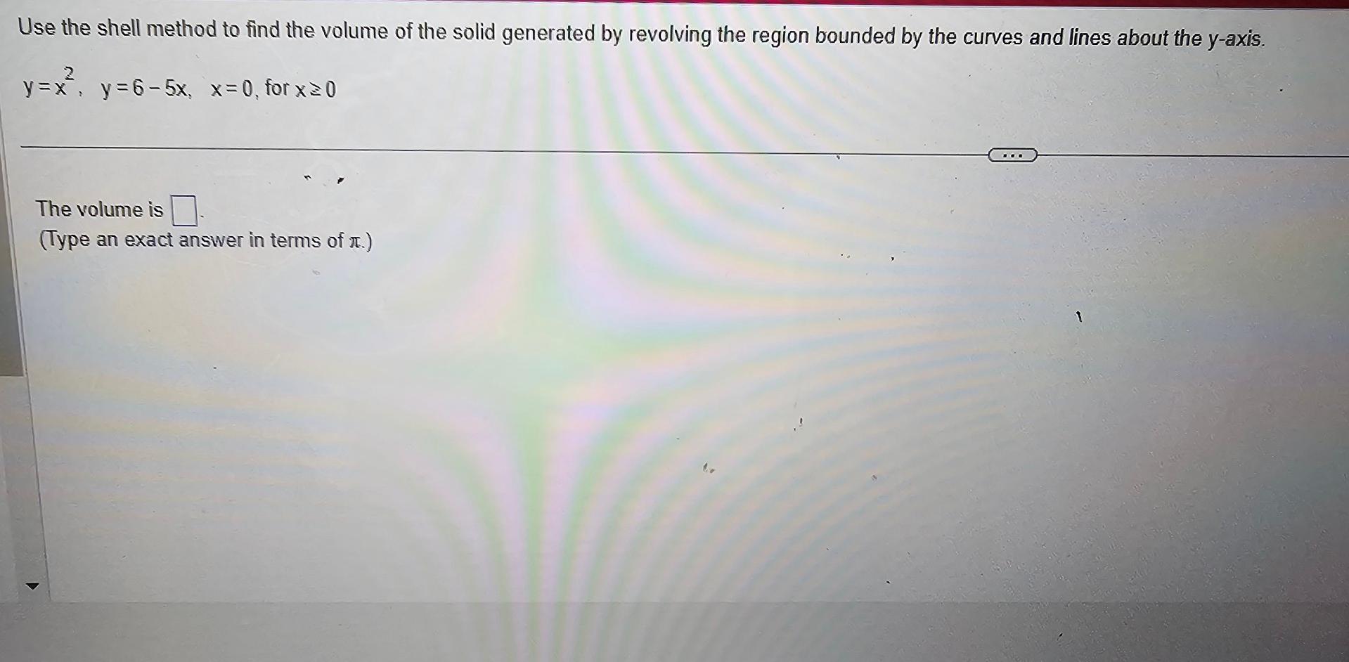 Solved Use the shell method to find the volume of the solid | Chegg.com