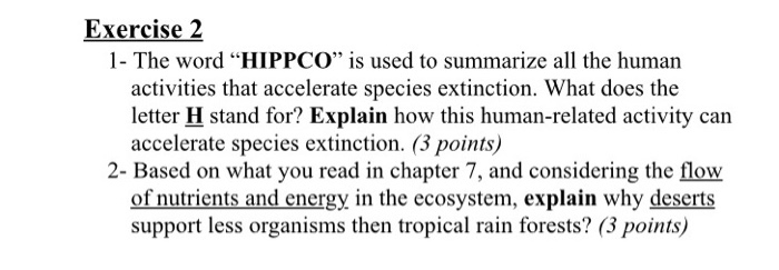 Solved Exercise 2 1- The word “HIPPCO" is used to summarize | Chegg.com