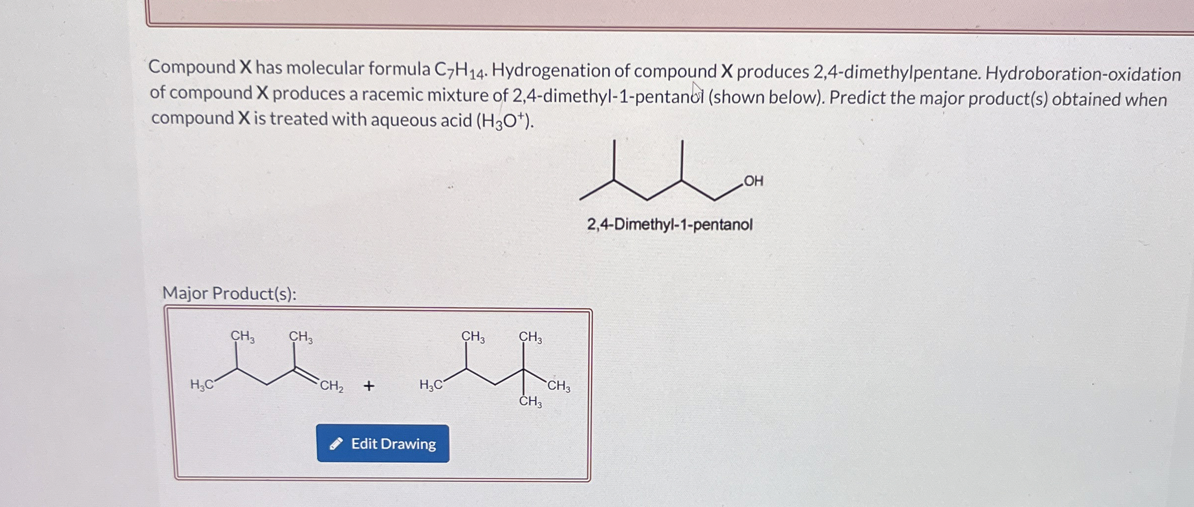 Solved Compound X has molecular formula C7H14. | Chegg.com