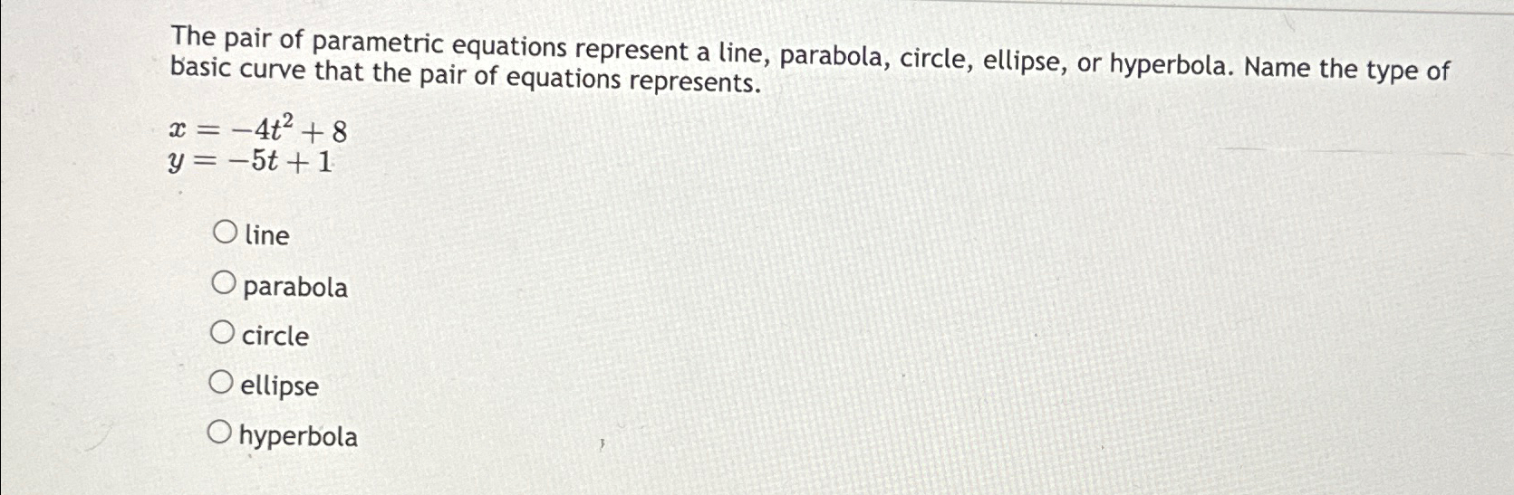 Solved The pair of parametric equations represent a line, | Chegg.com