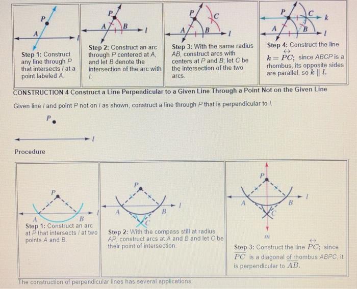 Solved Construction Creating segments, angles, parallel | Chegg.com