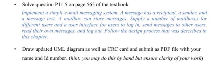 Solved make UML diagram and CRC card (oop java) in a sheet | Chegg.com