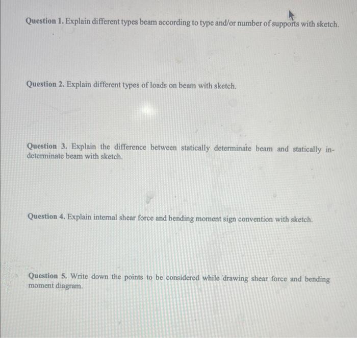Solved Question 1. Explain different types beam according to | Chegg.com