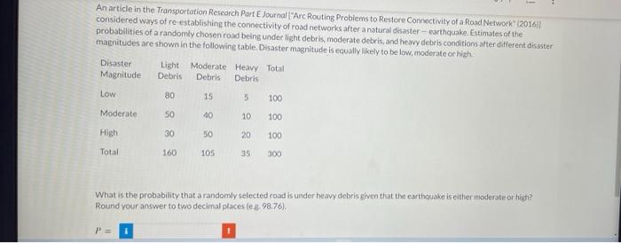 Solved An article in the Transportation Research Part E | Chegg.com