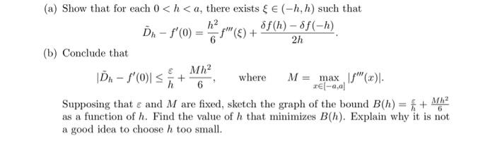 Solved Let f be a smooth function on some interval [−a,a], | Chegg.com