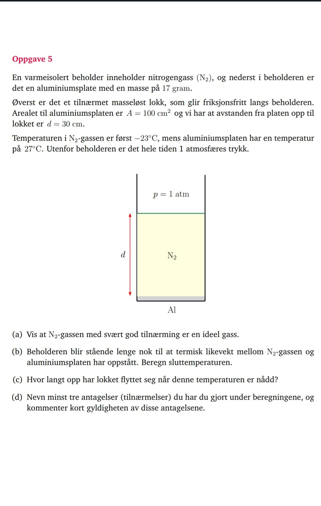 Solved Obligatorisk innlevering ENE113-G V23 - Termodynamikk | Chegg.com