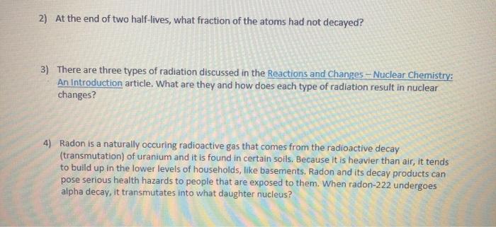 Solved - Table 1 Half-life # of Undecayed Candium Atoms | Chegg.com