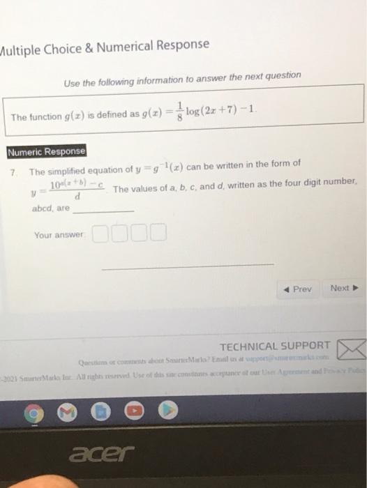 Solved Multiple Choice & Numerical Response Use the | Chegg.com