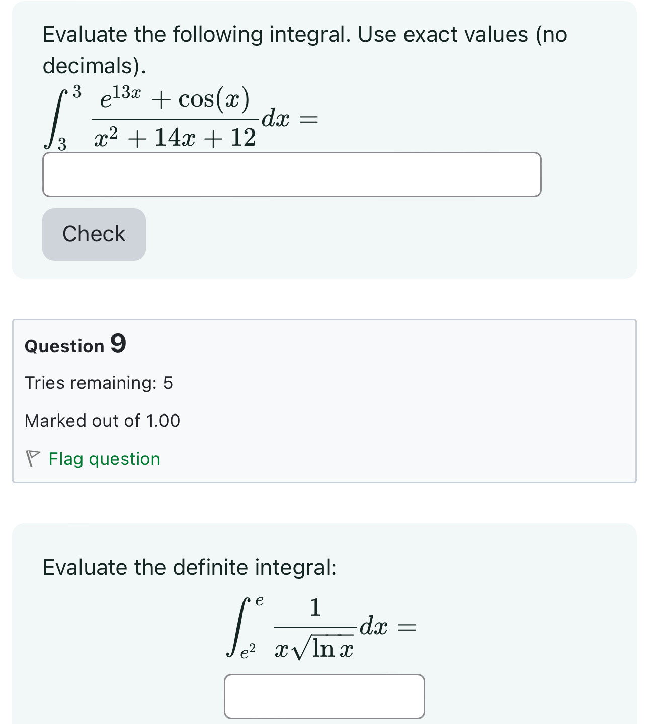 Solved Evaluate the following integral. Use exact values (no | Chegg.com