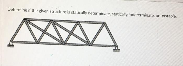 Solved Determine if the given structure is statically | Chegg.com