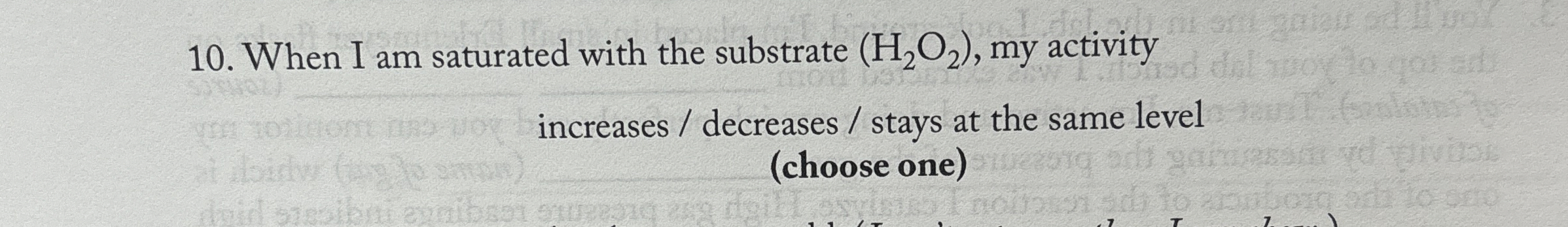 Solved When I am saturated with the substrate (H2O2), ﻿my | Chegg.com