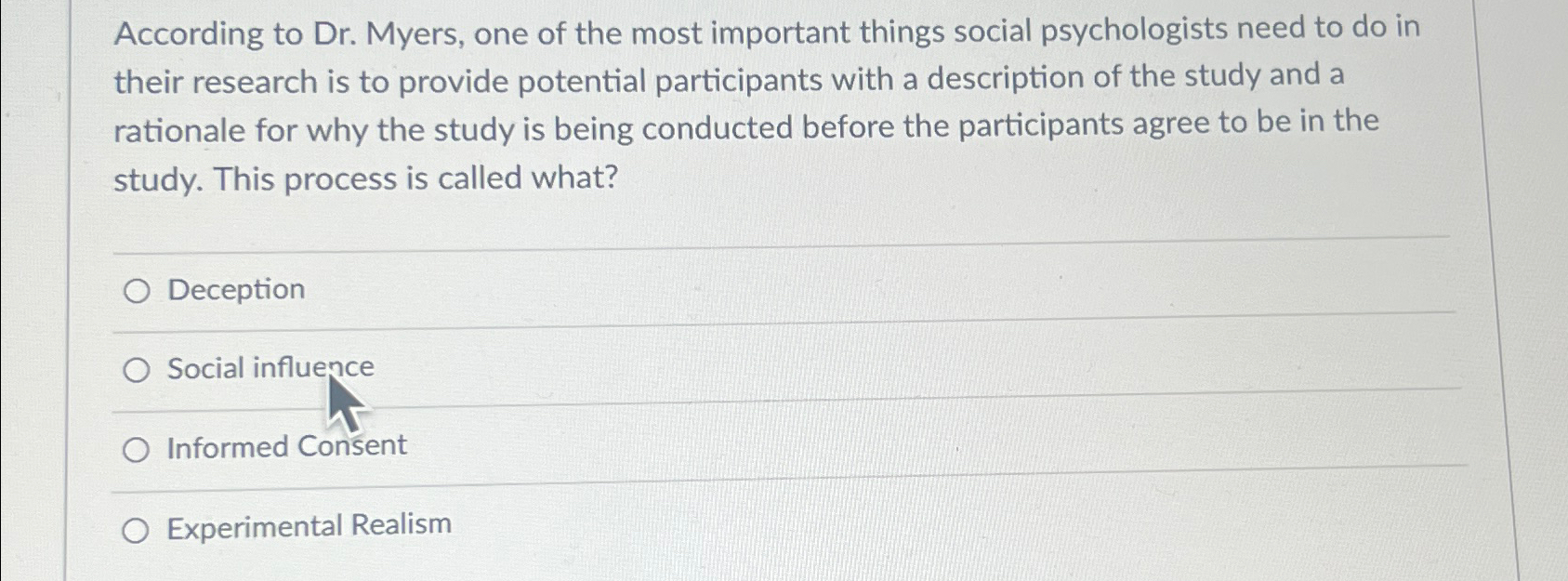 Solved According to Dr. ﻿Myers, one of the most important | Chegg.com