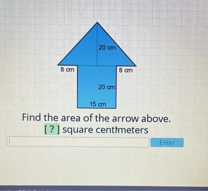 Solved 20 cm 8 cm 8 cm 20 cm 15 cm Find the area of the | Chegg.com