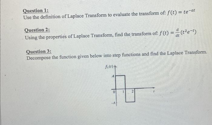 Solved Use the definition of Laplace Transform to evaluate | Chegg.com