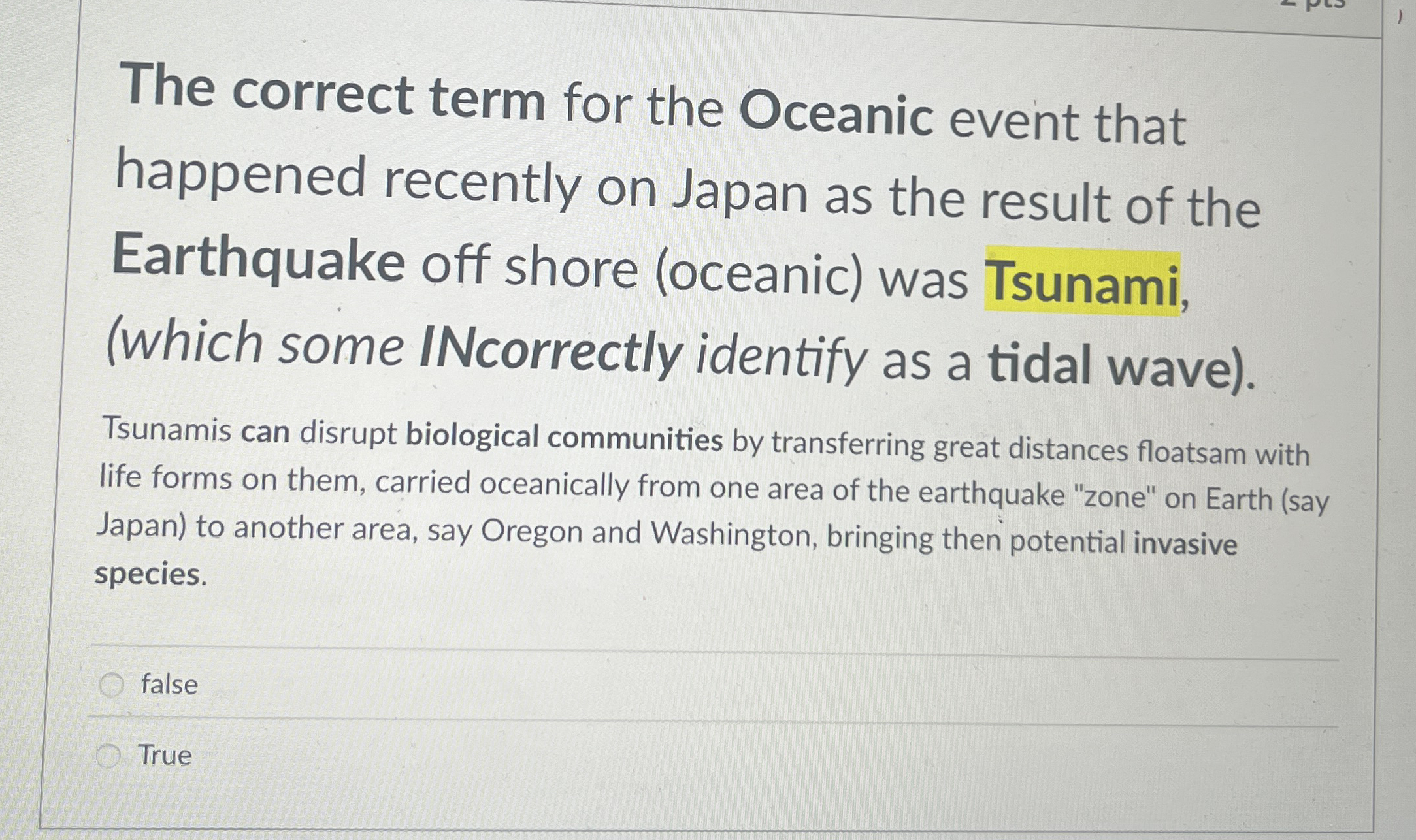 High Quality SOLUTION The correct term for the Oceanic event that ...