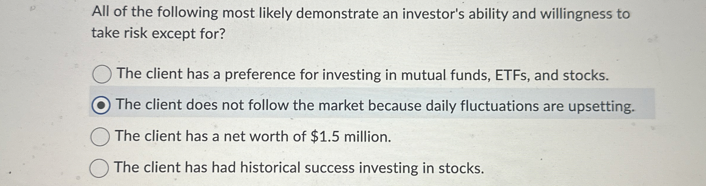Solved All of the following most likely demonstrate an | Chegg.com