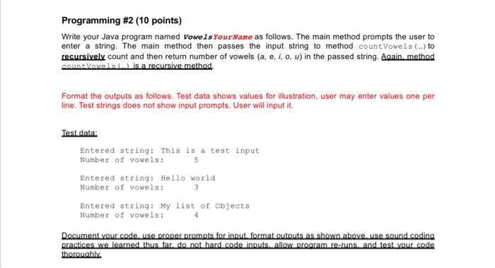 Solved Programming #2 (10 points) Write your Java program | Chegg.com