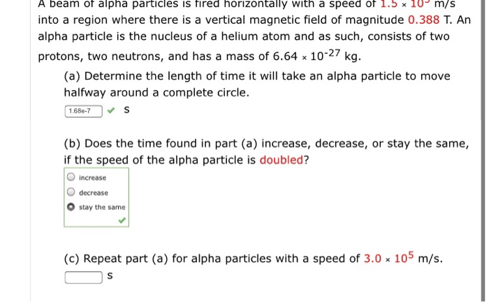 Solved A beam of alpha particles is fired horizontally with | Chegg.com