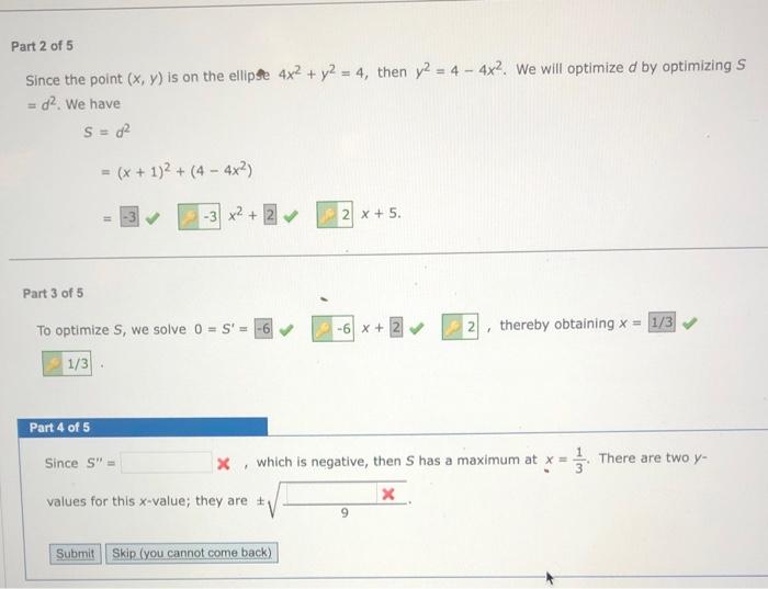 Solved Find the points on the ellipse 4x2 + y2 = 4 that are | Chegg.com