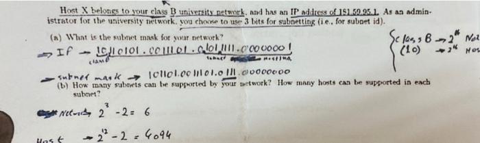 Solved (10) 24 How MERA clame Host X belongs to your class B | Chegg.com