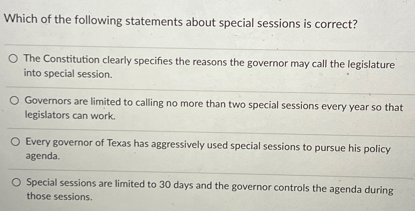 Solved Which of the following statements about special | Chegg.com