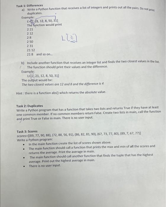 Solved Using Python 3.8 IDLE can you help me solve for Task | Chegg.com