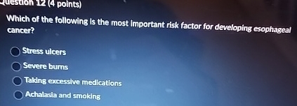 Solved Which of the following is the most Important risk | Chegg.com
