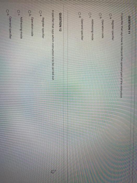 Solved QUESTION 11 A specifier that says how to interpret | Chegg.com