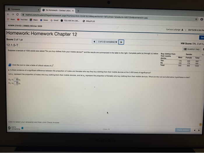 Solved * Do Homework. Carissa Laser x + mathal.com/Student | Chegg.com