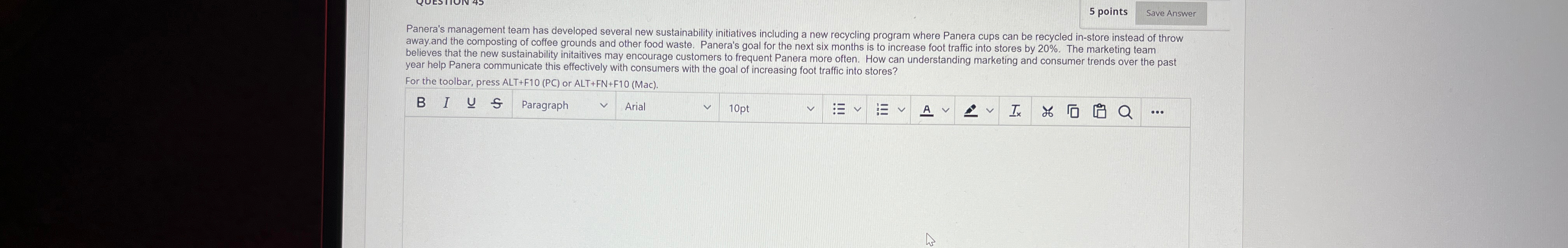 Solved 5 ﻿pointsSave AnswePanera's management team has | Chegg.com