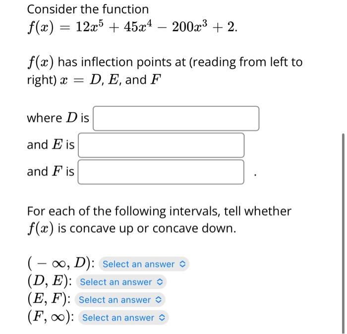 Solved Consider the function f(x)=8(x−2)2/3. For this | Chegg.com
