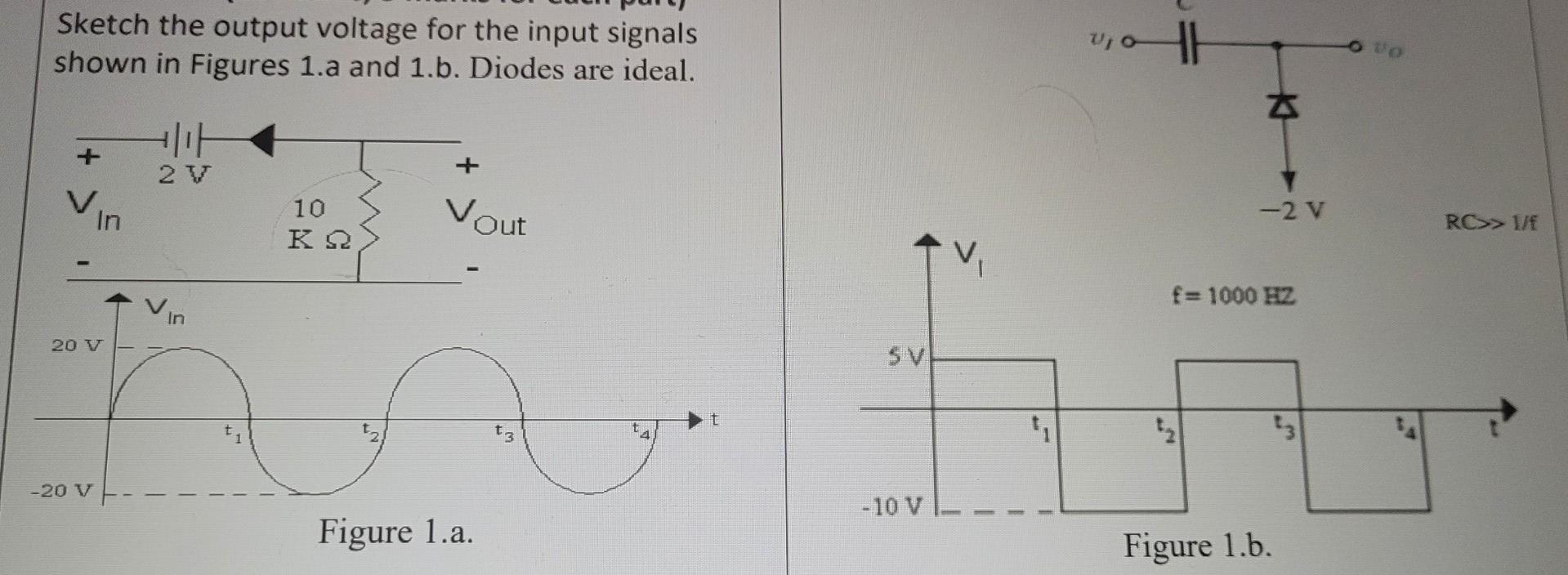 Sketch The Output Voltage For The Input Signals Shown