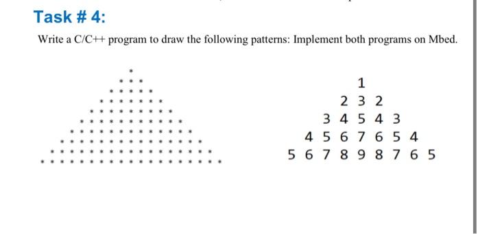 Solved Task \# 4: Write a C/C++ program to draw the | Chegg.com