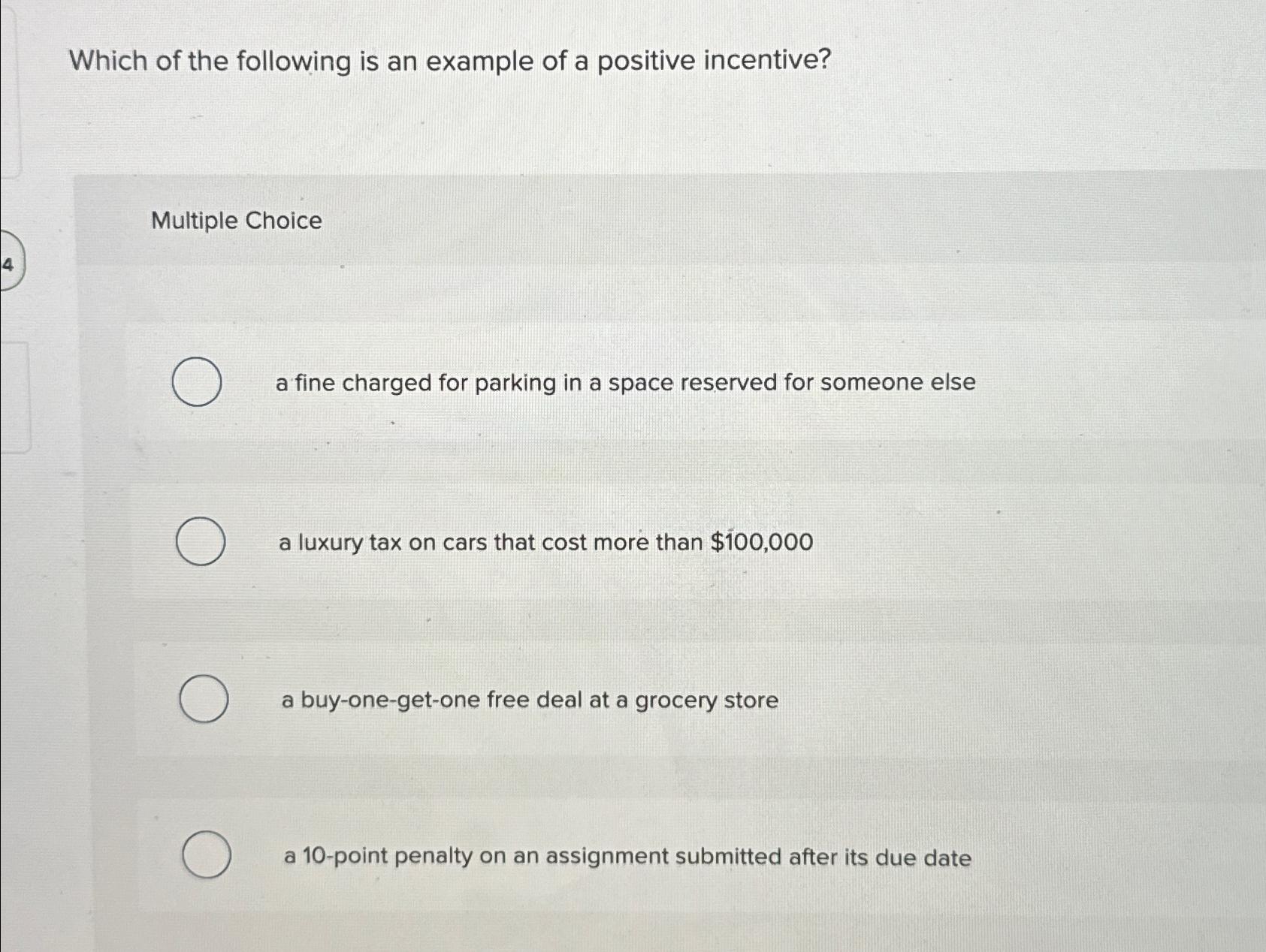 Solved Which of the following is an example of a positive | Chegg.com