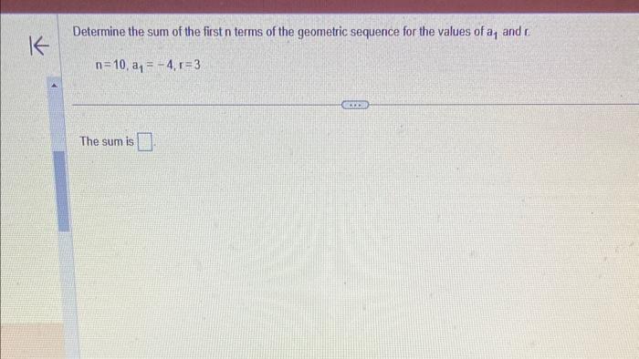 Solved Determine the sum of the first n terms of the | Chegg.com
