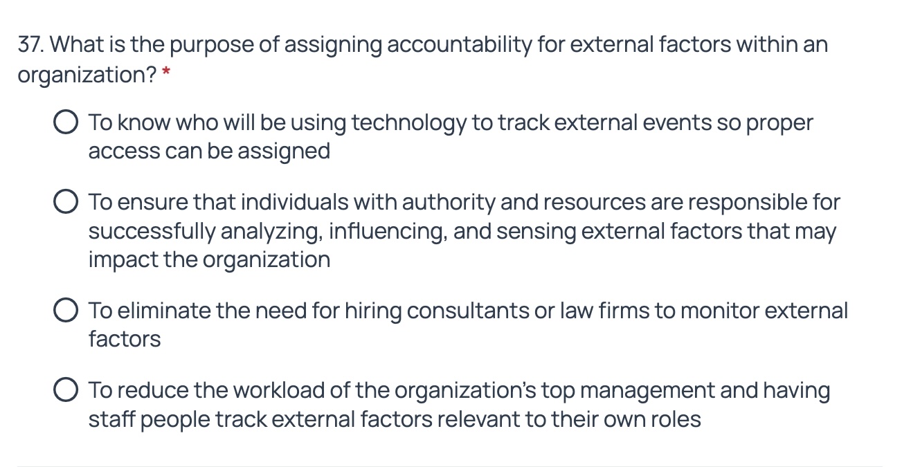 Solved What is the purpose of assigning accountability for | Chegg.com